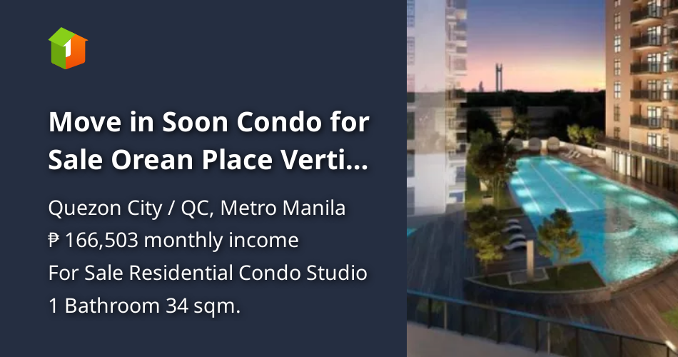 Move in Soon Condo for Sale Orean Place Vertis North QC Pay Cash get ...