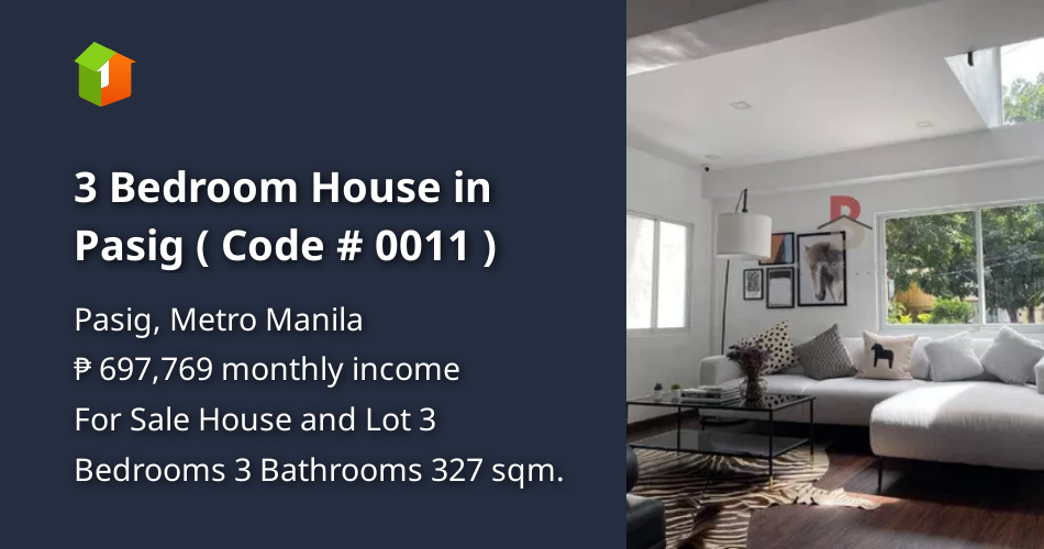 3 Bedroom House in Pasig ( Code # 0011 ) [Houses and Lots 🏘️] (January ...