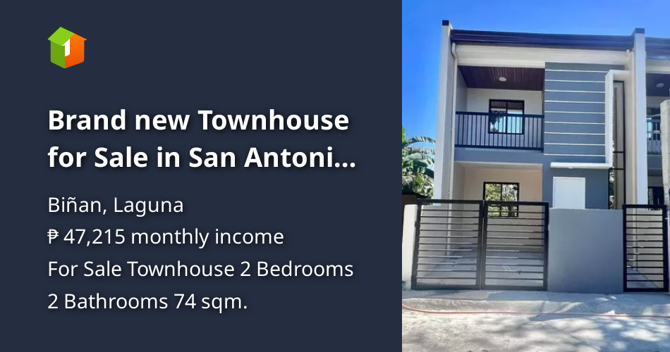 Brand new Townhouse for Sale in San Antonio South Langkiwa Binan Laguna ...