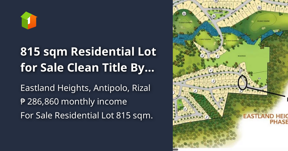 815 sqm Residential Lot for Sale Clean Title By Owner in Eastland ...