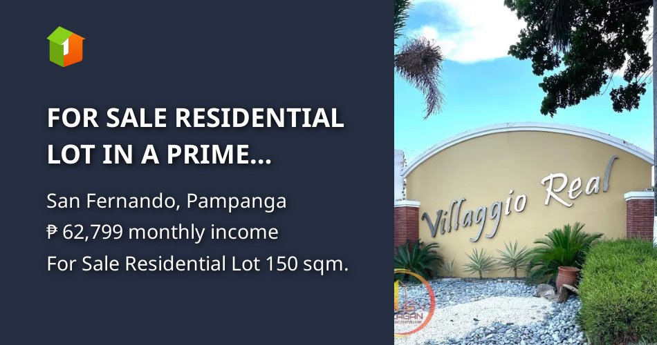 FOR SALE RESIDENTIAL LOT IN A PRIME SUBDIVISION IN PAMPANGA NEAR SM ...