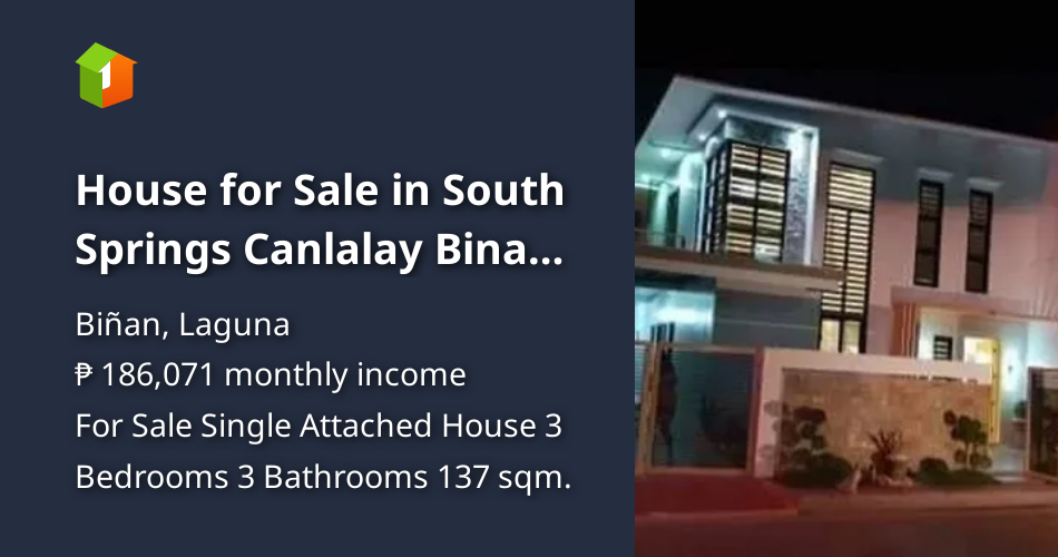 House for Sale in South Springs Canlalay Binan Laguna [Houses and Lots ...