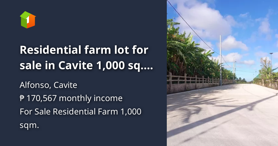 Residential farm lot for sale in Cavite 1,000 sq. meters Good for ...