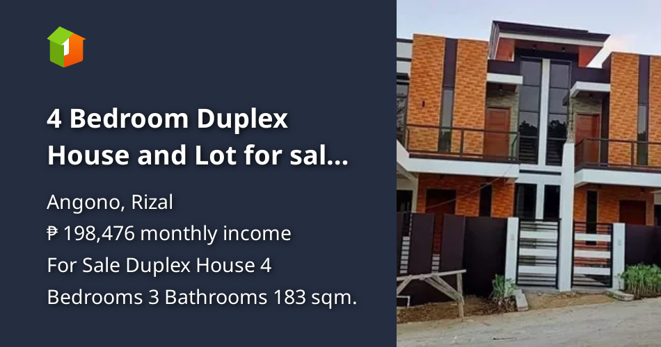 4 Bedroom Duplex House and Lot for sale in Angono Rizal [Houses and ...