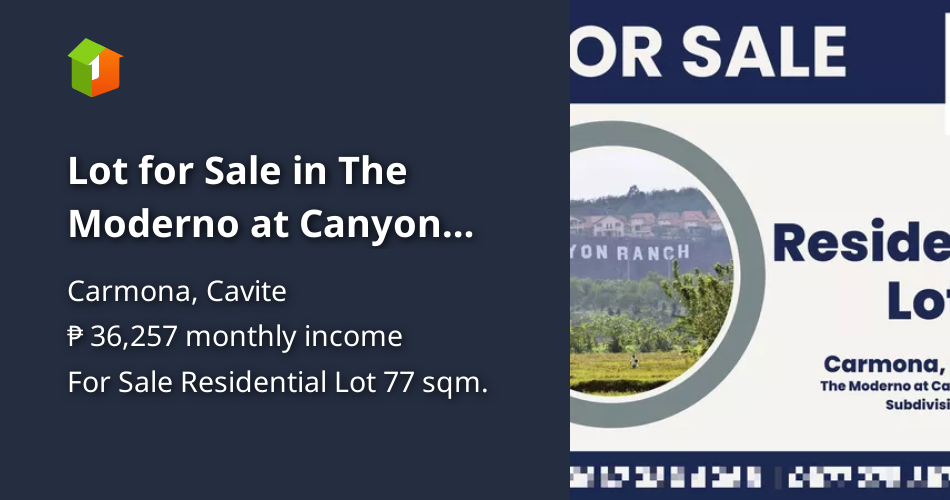 Lot for Sale in The Moderno at Canyon Ranch, Carmona, Cavite [Lots 🚜 ...