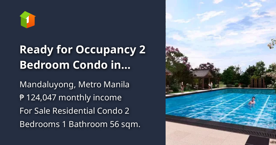 Ready for Occupancy 2 Bedroom Condo in Mandaluyong City Near Rockwell ...