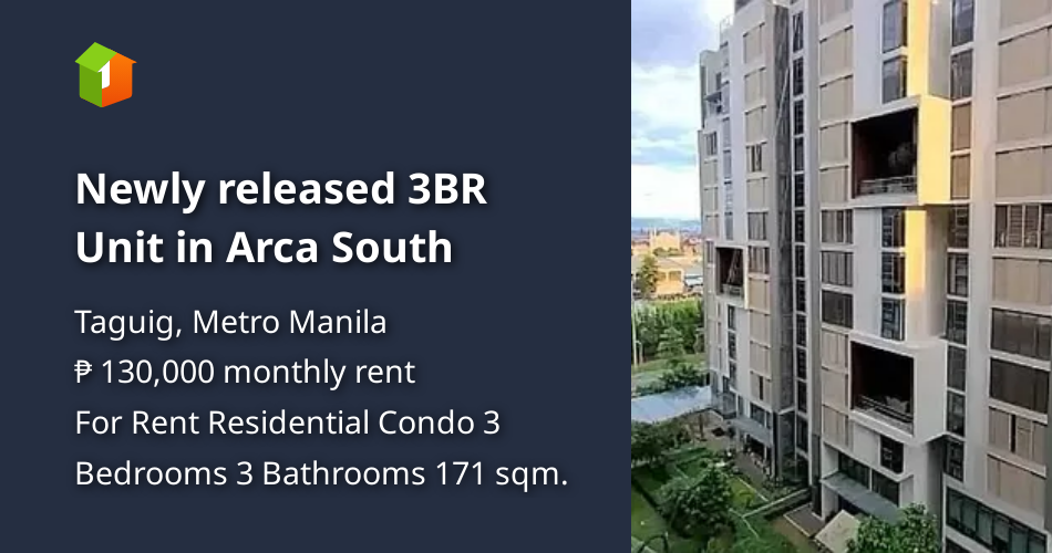 Newly released 3BR Unit in Arca South [Condos 🏙️] (February 2023) in ...