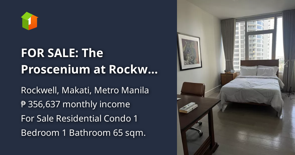 FOR SALE: The Proscenium at Rockwell Rare Rectangular Cut 1BR [Condos 🏙 ...