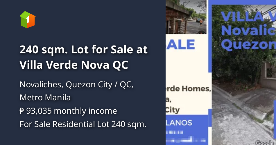240 sqm. Lot for Sale at Villa Verde Nova QC [Lots 🚜] (April 2025) in ...