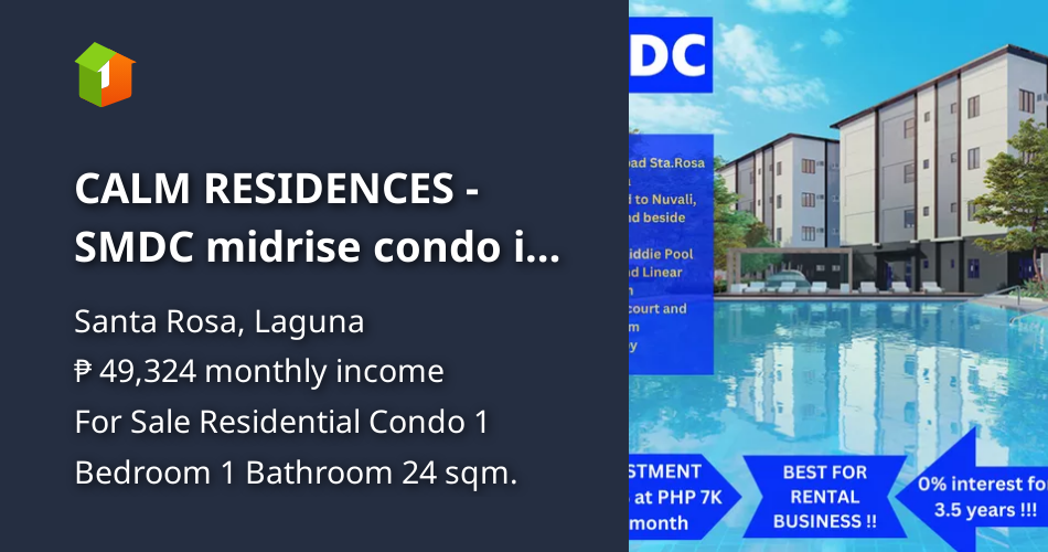 CALM RESIDENCES - SMDC midrise condo in Balibago Sta.Rosa Laguna ...