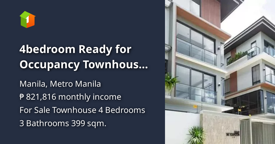 4bedroom Ready for Occupancy Townhouse for sale In Paco, Manila [Houses and Lots 🏘️] (April 2024 ...