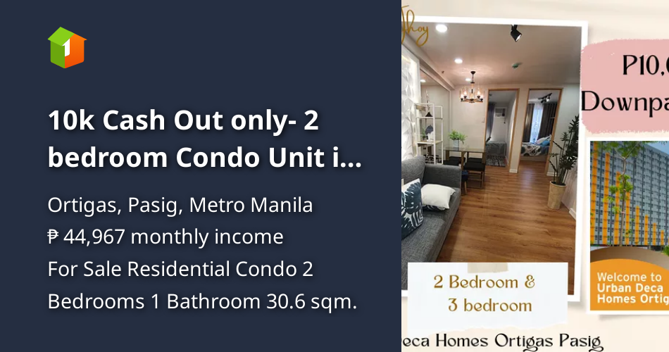 10k Cash Out only- 2 bedroom Condo Unit in Ortigas Extension Pasig ...