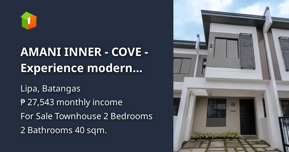AMANI INNER - COVE - Experience modern comfort in the Lipa Cove Amani ...
