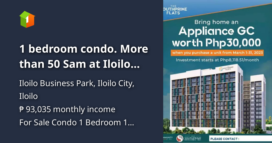 1 bedroom condo. More than 50 Sam at Iloilo Mega world. [Condos 🏙️ ...