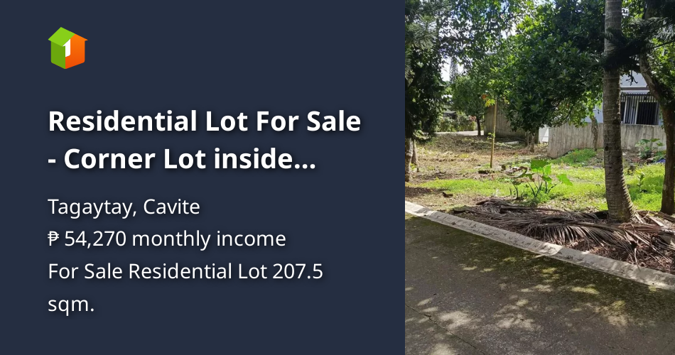 Residential Lot For Sale - Corner Lot inside subdivision [Lots 🚜 ...