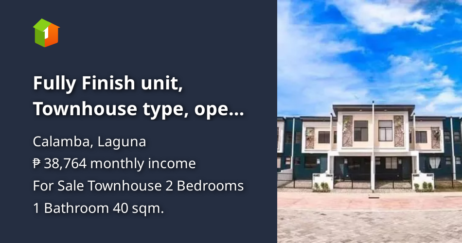 Fully Finish unit, Townhouse type, open for bank and pag-ibig financing ...