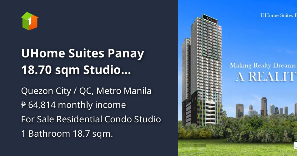 UHome Suites Panay 18.70 sqm Studio Residential Condo For Sale in ...