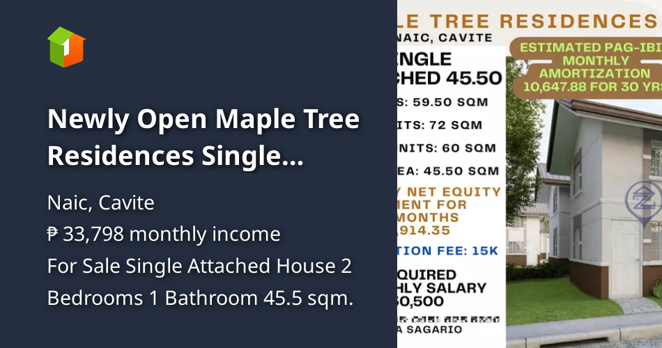 Newly Open Maple Tree Residences Single Attached 45.5 [Houses and Lots ...