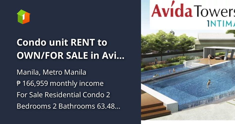 Condo unit RENT to OWN/FOR SALE in Avida Towers Intima @paco Manila ...