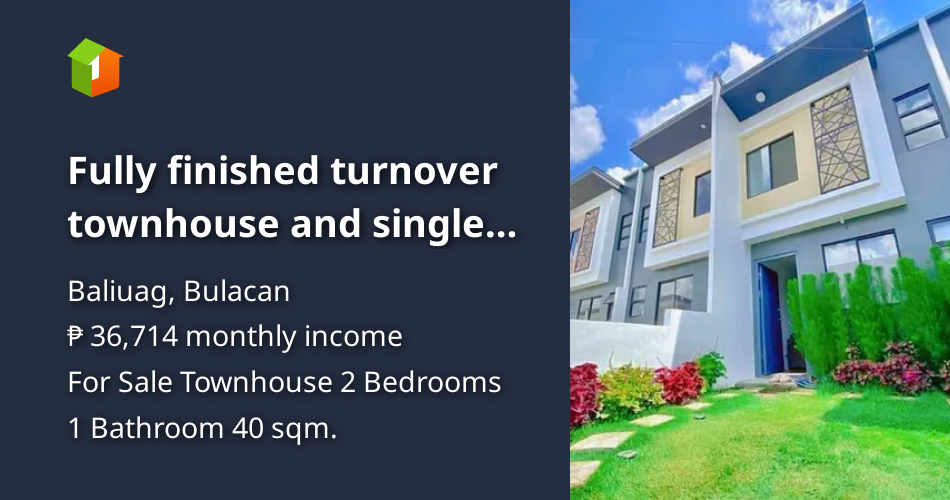 Fully finished turnover townhouse and single attached for sale.. [Houses and Lots 🏘️] (January ...