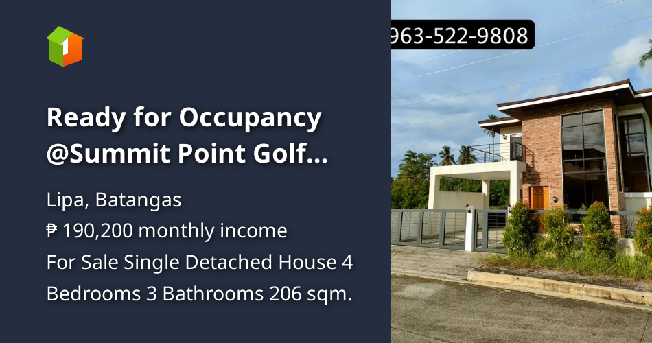 Ready for Occupancy @Summit Point Golf Course & Residential Estates ...