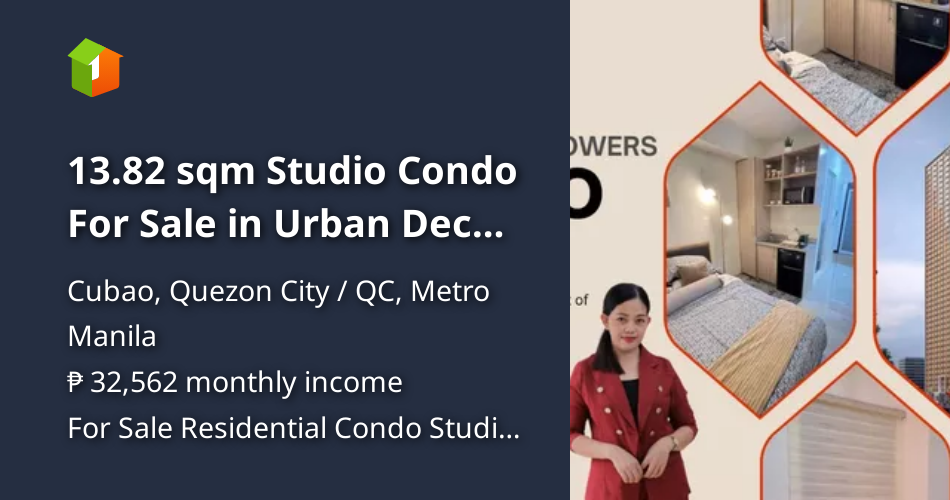 13.82 sqm Studio Condo For Sale in Urban Deca Towers Cubao Quezon City ...