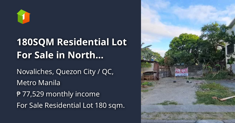 180SQM Residential Lot For Sale in North Olympus, Novaliches, QC [Lots ...