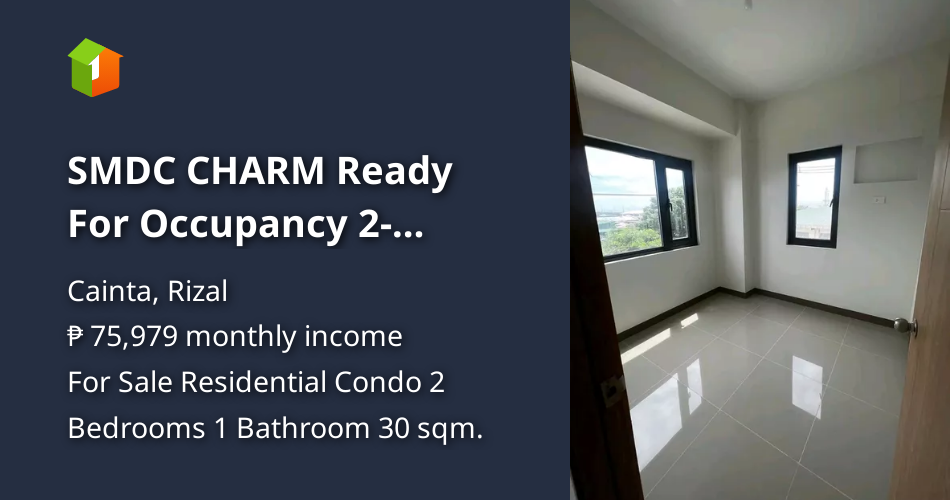 SMDC CHARM Ready For Occupancy 2-bedroom Residential Condo For Sale in ...