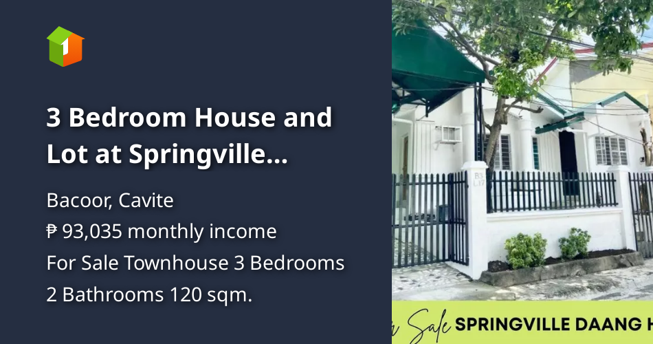 3 Bedroom House and Lot at Springville Executive for sale in Daang Hari ...