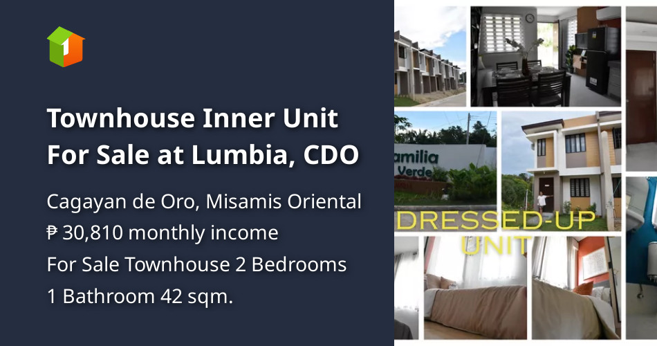 Townhouse Inner Unit For Sale at Lumbia, CDO [Houses and Lots 🏘️] (May ...