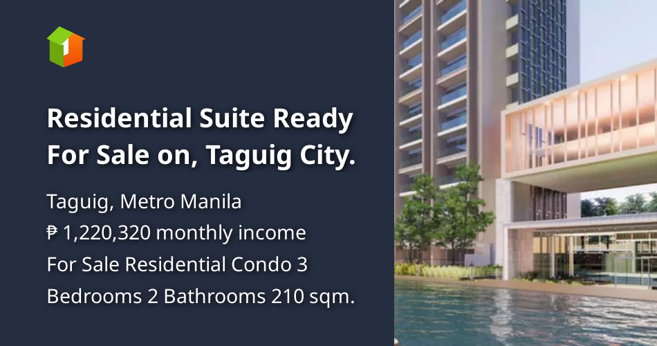 Residential Suite Ready For Sale on, Taguig City. [Condos 🏙️] (May 2025 ...