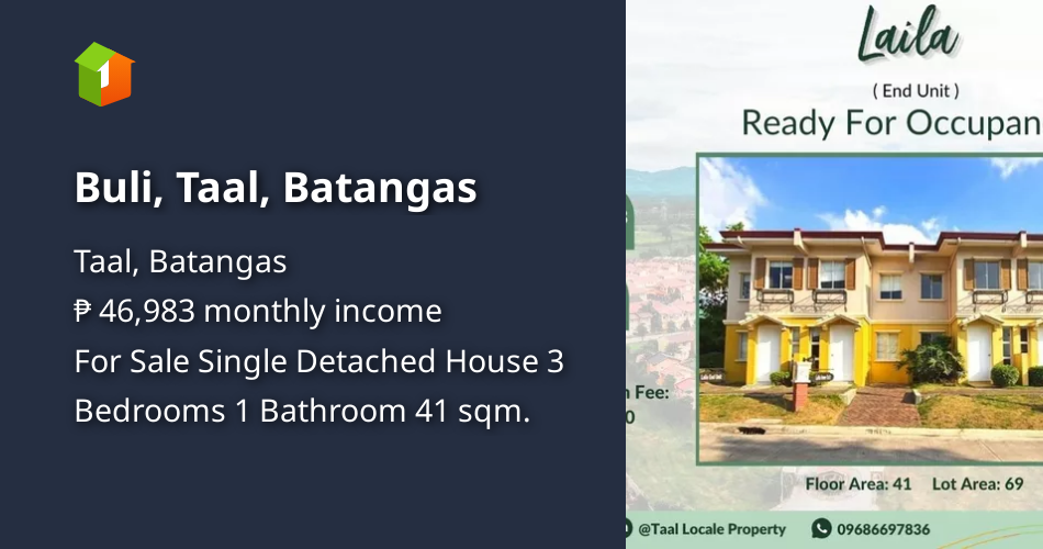 Buli, Taal, Batangas [Houses and Lots 🏘️] (February 2022) in Taal ...