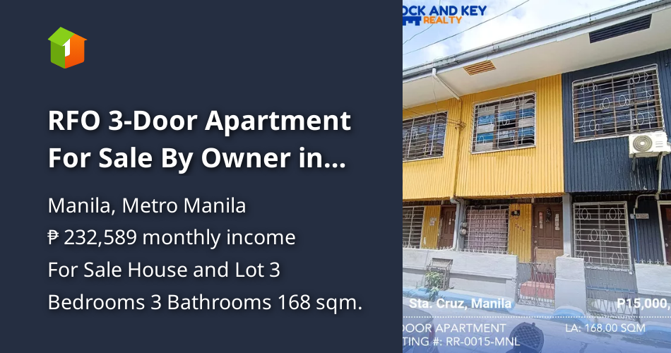 RFO 3-Door Apartment For Sale By Owner in Manila Metro Manila [Houses ...