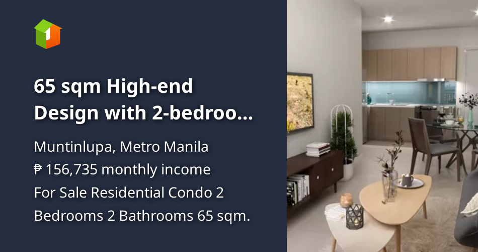 65 sqm High-end Design with 2-bedroom Residential Condo For Sale in ...