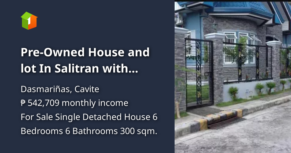 Pre-Owned House and lot In Salitran with swimming pool using salt water ...