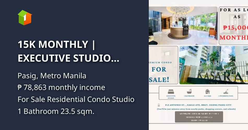 15K MONTHLY | EXECUTIVE STUDIO READY FOR OCCUPANCY | NEAR BGC [Condos 🏙 ...