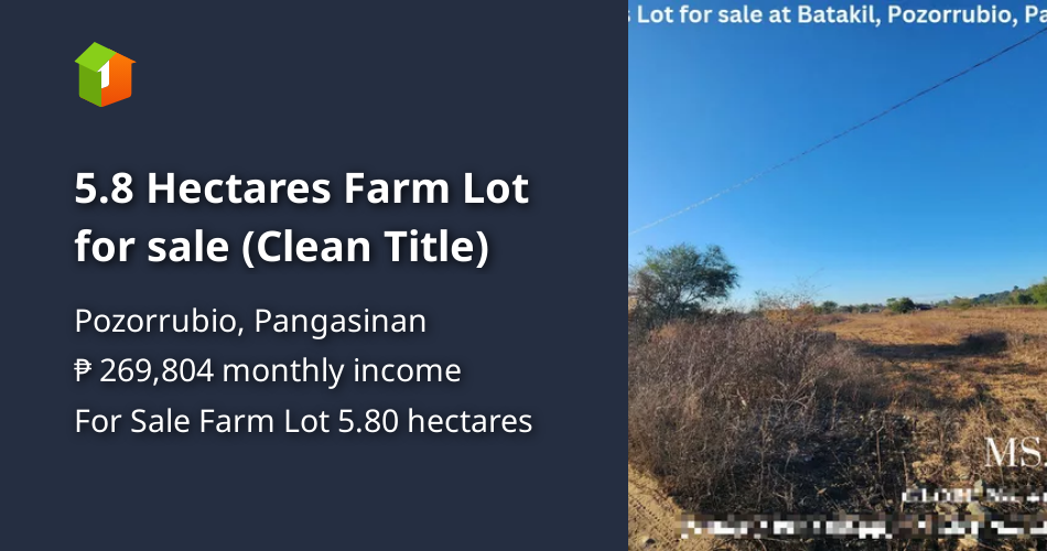 5.8 Hectares Farm Lot for sale (Clean Title) [Lots 🚜] (July 2025) in ...