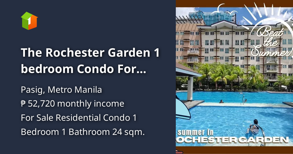 The Rochester Garden 1 bedroom Condo For Sale Pasig Metro Manila ...