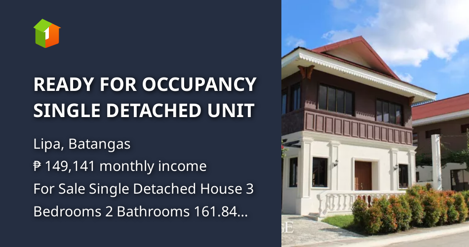 READY FOR OCCUPANCY SINGLE DETACHED UNIT [Houses and Lots 🏘️] (October ...