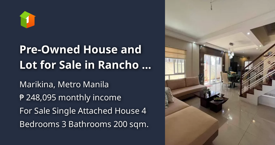 Pre-Owned House and Lot for Sale in Rancho 1 Marikina [Houses and Lots 🏘️] (November 2023) in ...