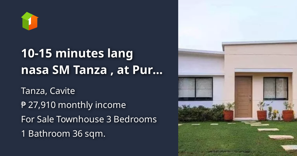 10-15 minutes lang nasa SM Tanza , at Pure gold Tanza ka na. 30minut ...