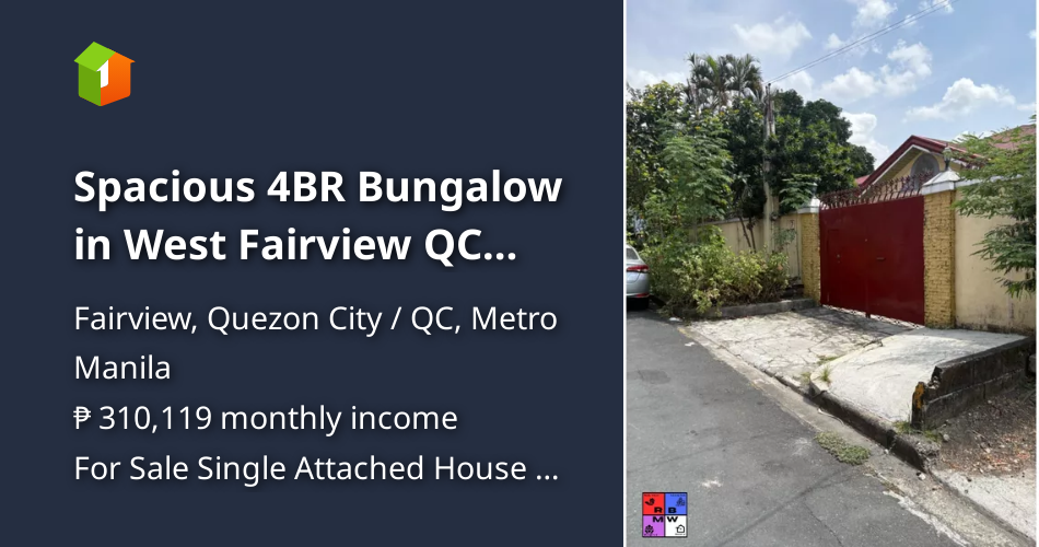 Spacious 4BR Bungalow in West Fairview QC 400sqm, Gated Subdivision ...