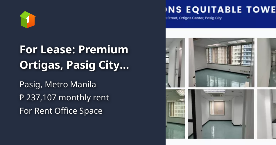 For Lease: Premium Ortigas, Pasig City Office Space - Robinsons ...