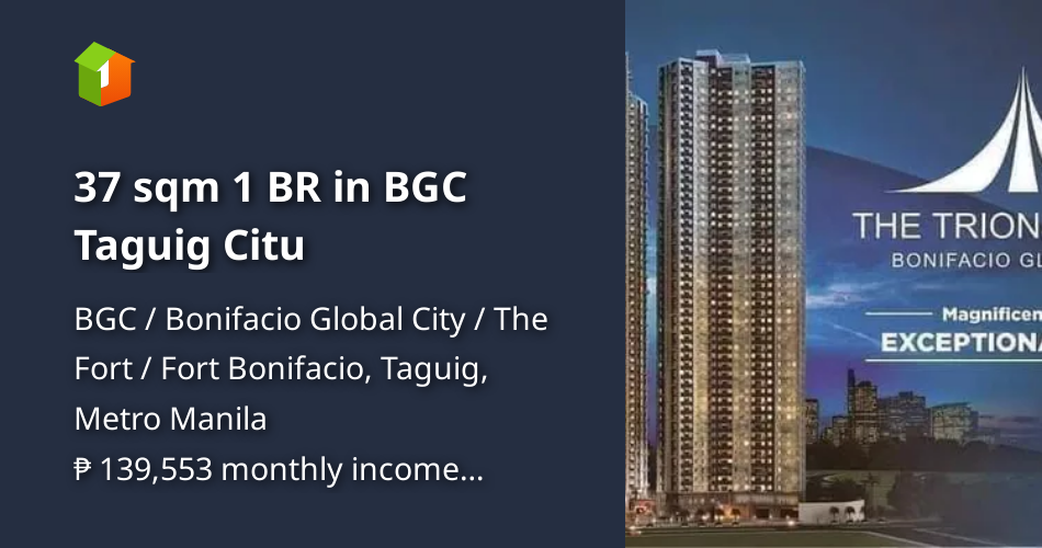 37 sqm 1 BR in BGC Taguig Citu [Condos 🏙️] (November 2022) in BGC ...
