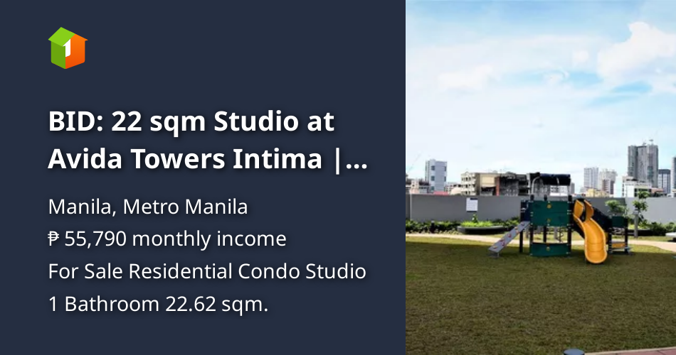 BID: 22 sqm Studio at Avida Towers Intima | Unit 1826 [Condos 🏙️ ...