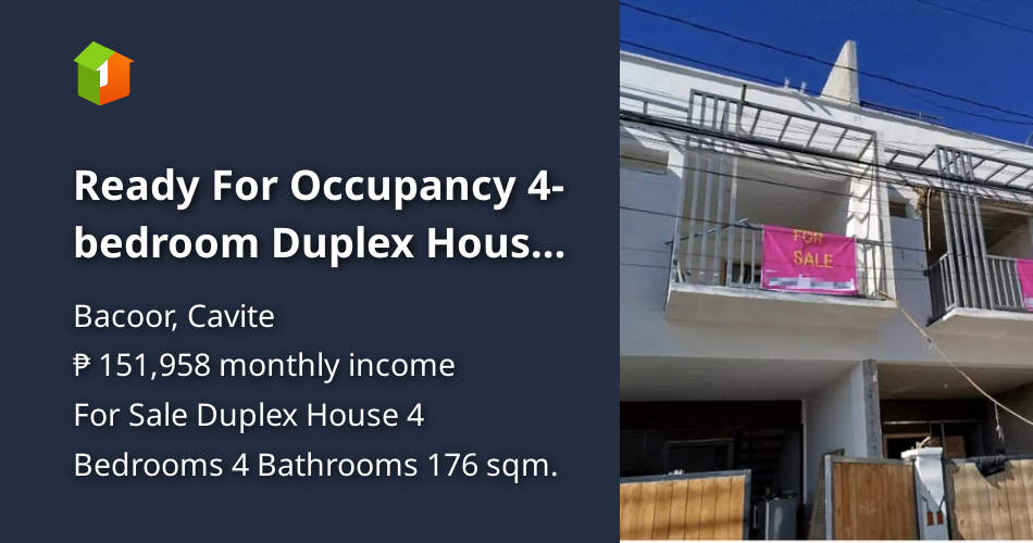 Ready For Occupancy 4-bedroom Duplex House For Sale in Bacoor Cavite ...