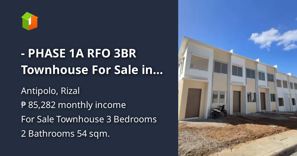 - PHASE 1A RFO 3BR Townhouse For Sale in Antipolo Rizal [Houses and ...