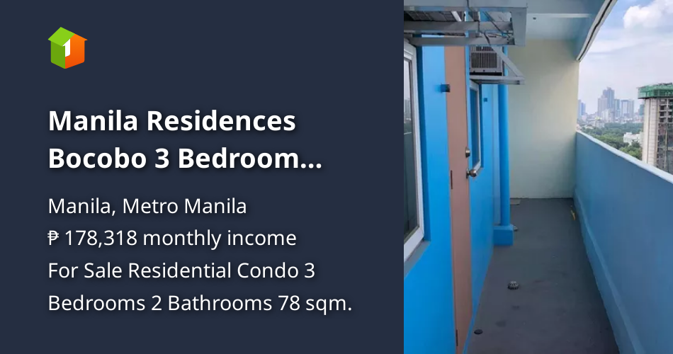 Manila Residences Bocobo 3 Bedroom Condo Unit w/ Balcony [Condos 🏙️ ...