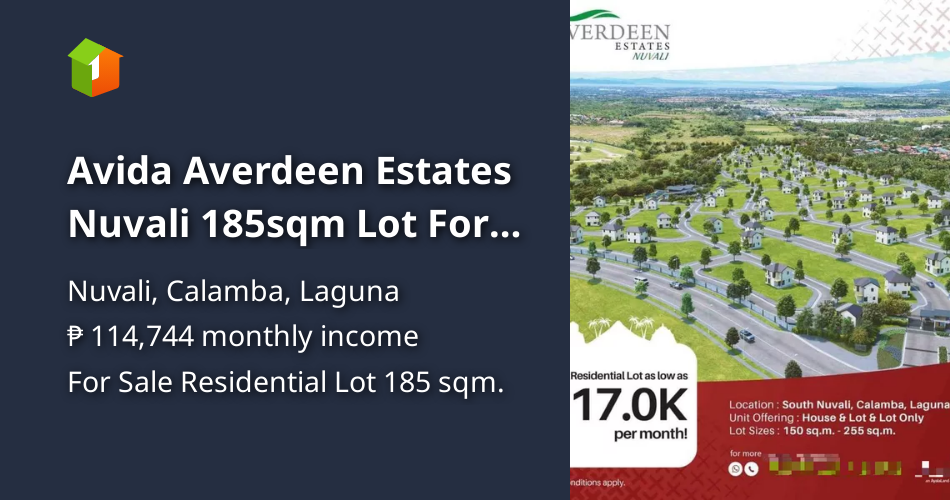 Avida Averdeen Estates Nuvali 185sqm Lot For Sale near Calax Tagaytay ...