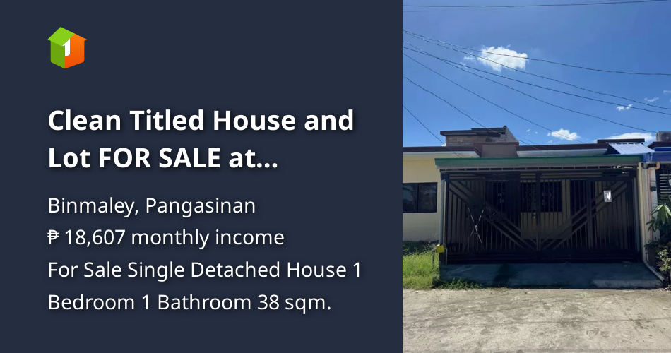 Clean Titled House and Lot FOR SALE at Binmaley, Pangasinan [Houses and ...